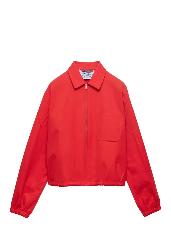 Prada Gabardine Zip-up Blouson Jacket - Red