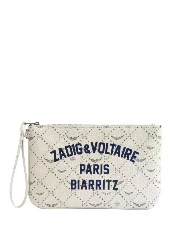 Zadig&Voltaire Logo Print Clutch Bag - Neutrals