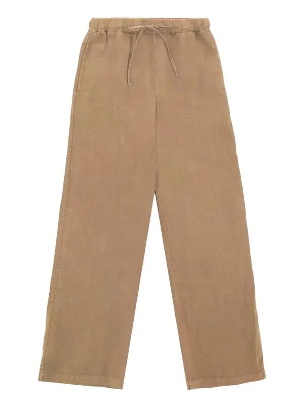FORTELA Jaleh Linen Drawstring Straight Trousers - Neutrals