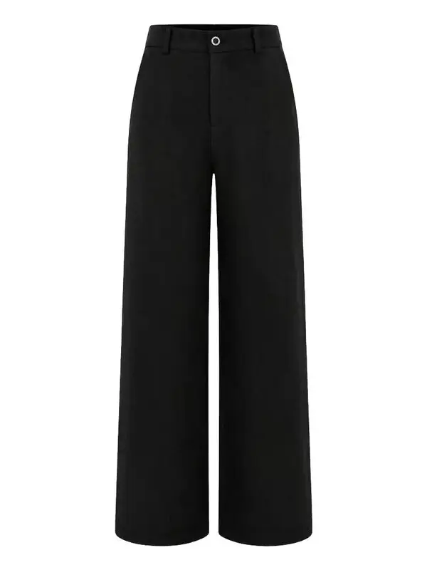 MORGAN Button-fastening Wide-leg Jeans - Black