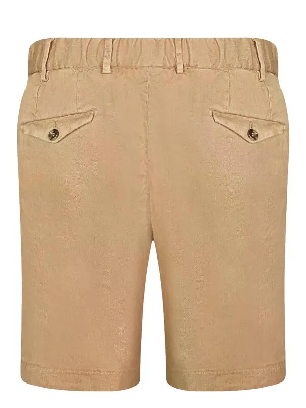 DELL'OGLIO Drawstring Pleated Shorts - Brown