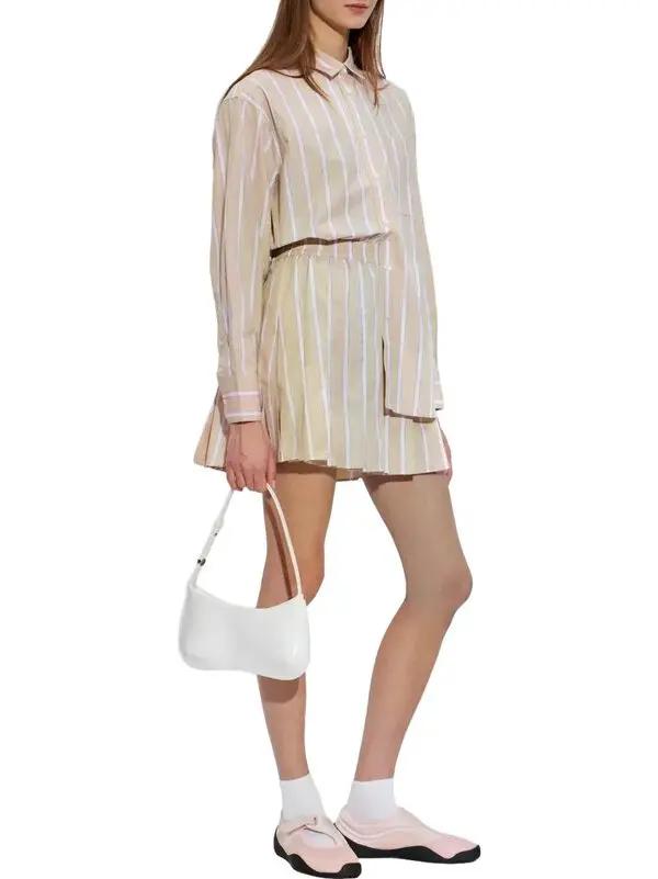 Lacoste Striped Logo Embroidered Shirt - Neutrals