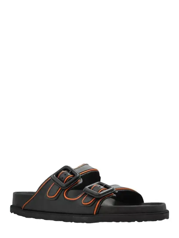 BIRKENSTOCK Arizona Buckle-fastening Leather Slides - Black