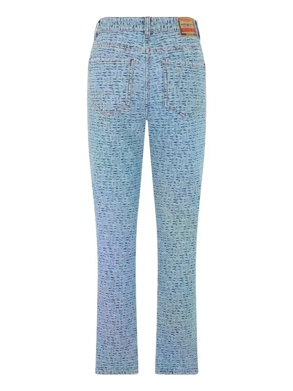 DIESEL® Monogram-print Straight-leg Jeans - Blue