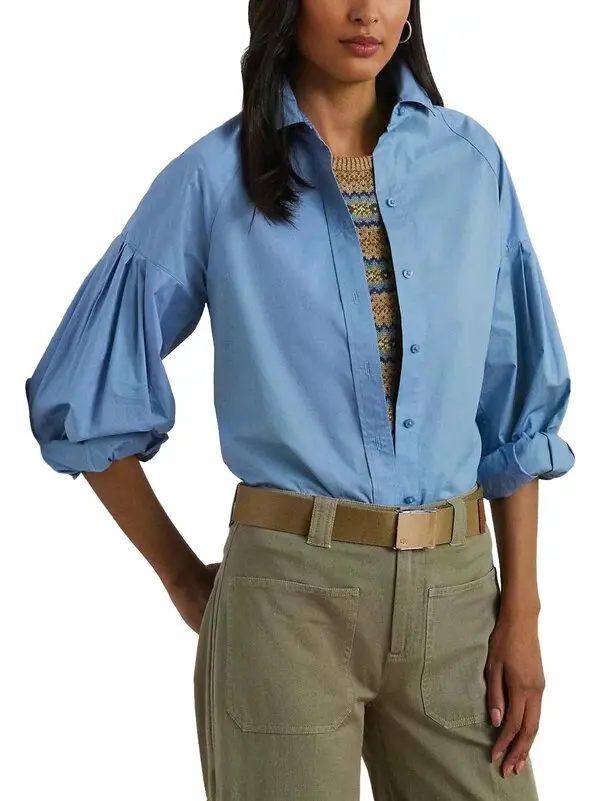 Ralph Lauren Puff Sleeve Shirt - Blue