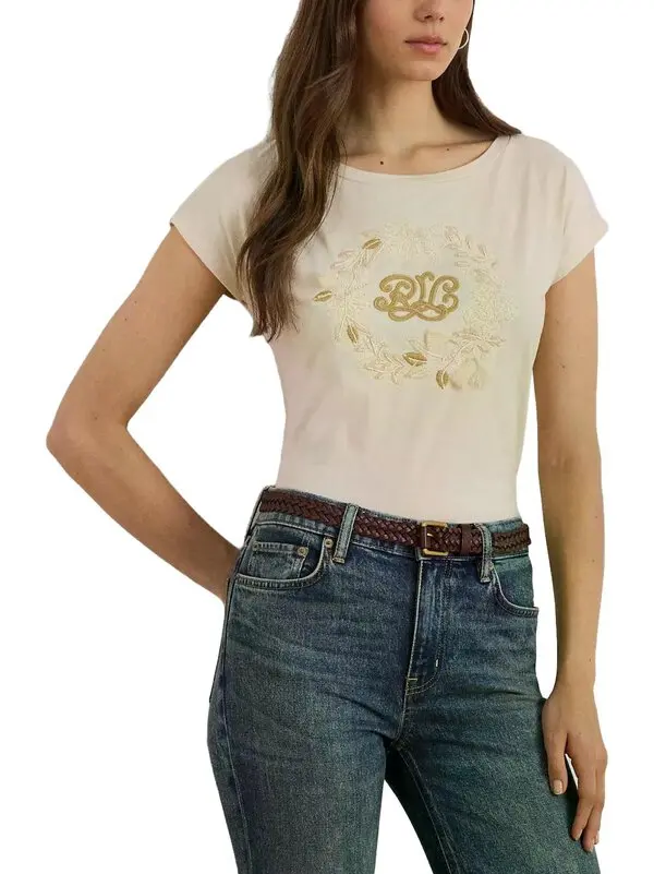 Ralph Lauren Logo Embroidered T-shirt - Neutrals