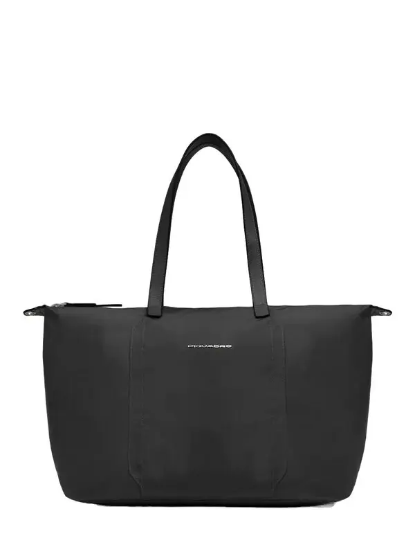 PIQUADRO Logo Plaque Laptop Tote Bag - Black