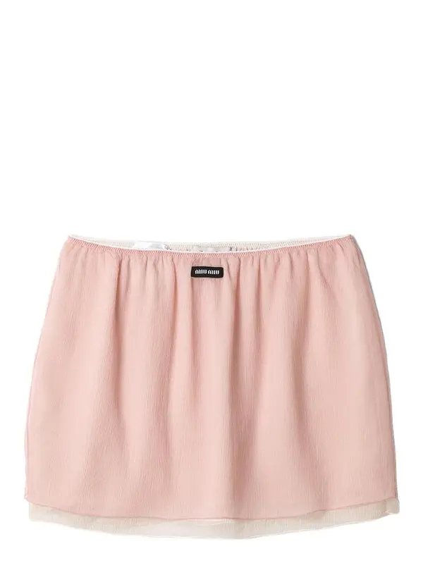 Miu Miu Chiffon Mini Skirt - Pink