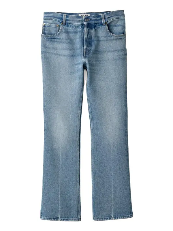 Miu Miu Five-pocket Washed Denim Jeans - Sapphire Blue