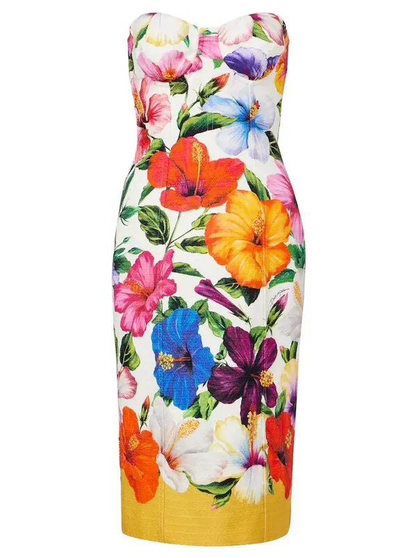 Dolce & Gabbana Floral Bustier Dress - Multicoloured