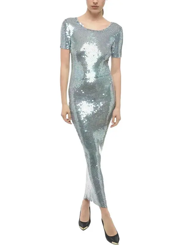 MAISON MARGIELA Sequin Embellished Maxi Dress - Silver