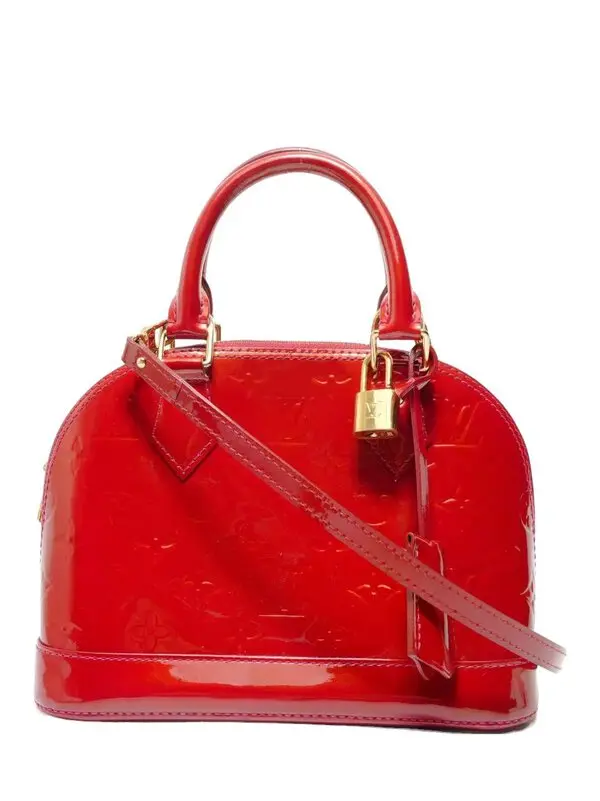 LOUIS VUITTON 2004 Bb Alma Monogram Vernis Shoulder Bag - Red