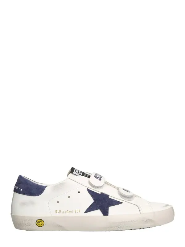 GOLDEN GOOSE Old School Velcro Leather Sneakers - White