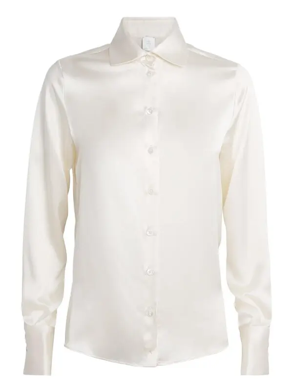 Eleventy Silk Satin Shirt - Ivory