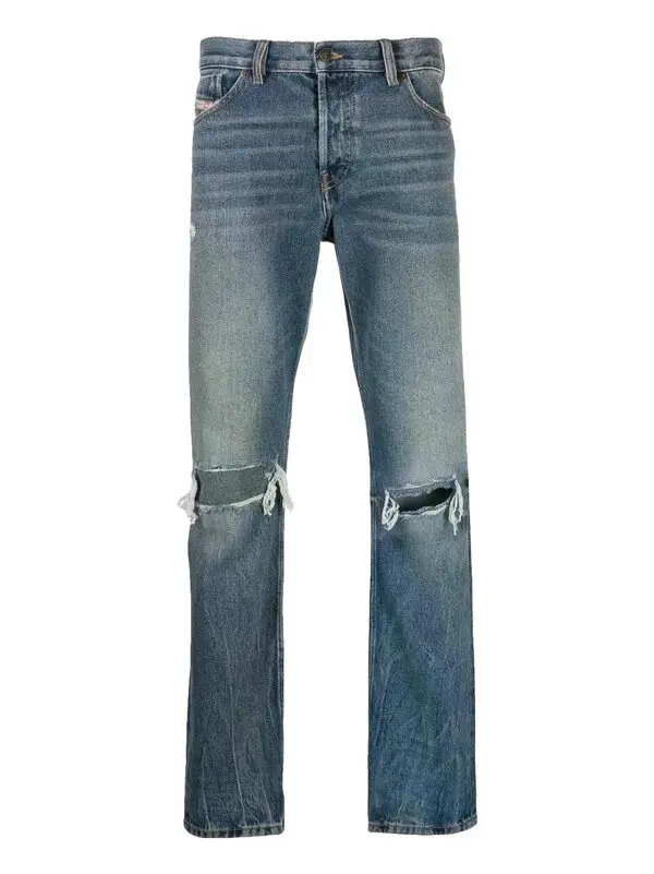 DIESEL® 1995 Ripped Straight-leg Jeans - Blue