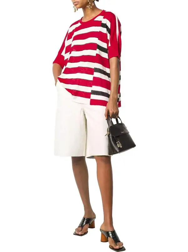 Woolrich Striped Short-sleeve Knit Top - Red