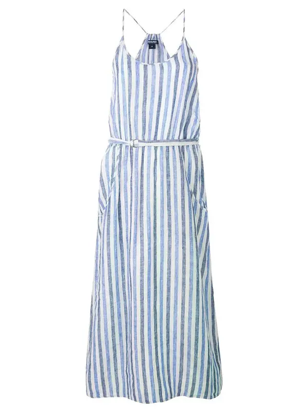 Woolrich Striped Linen Maxi Dress - Blue