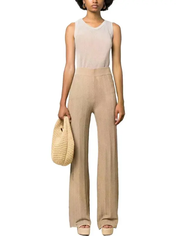 Remain Birger Christensen Soleima Knitted Flared Trousers - Neutrals