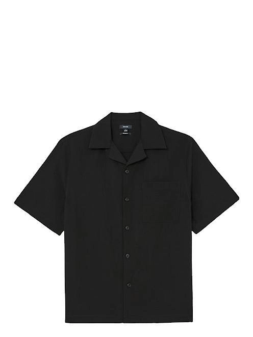 REISS Eclipse Crinkled Woven Shirt - Black