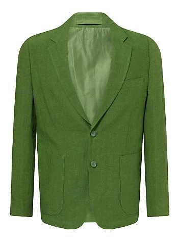 PERCIVAL Tailored Single-breasted Linen And Cotton-blend Blazer - Forest