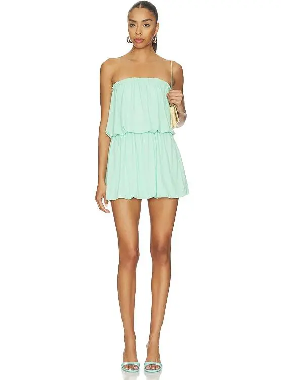 LOVERS AND FRIENDS Strapless Bubble Hem Mini Dress - Mint
