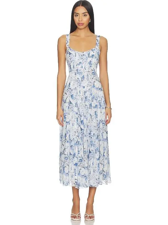 Cinq À Sept Heirloom Petals Marmo Dress In . Also - Navy