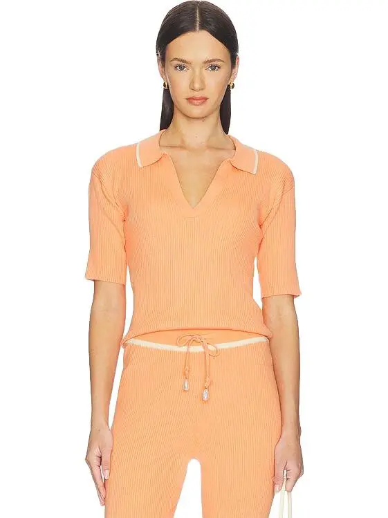 LA PORTE Odette Knit Polo - Coral