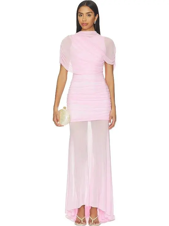 Amanda Uprichard Evianna Mesh Gown - Pink