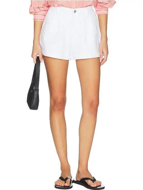 DL1961 Isabel Pleated Denim Shorts - White