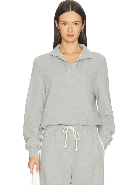 Donni. The Eco-terry Polo Sweatshirt - Light Grey