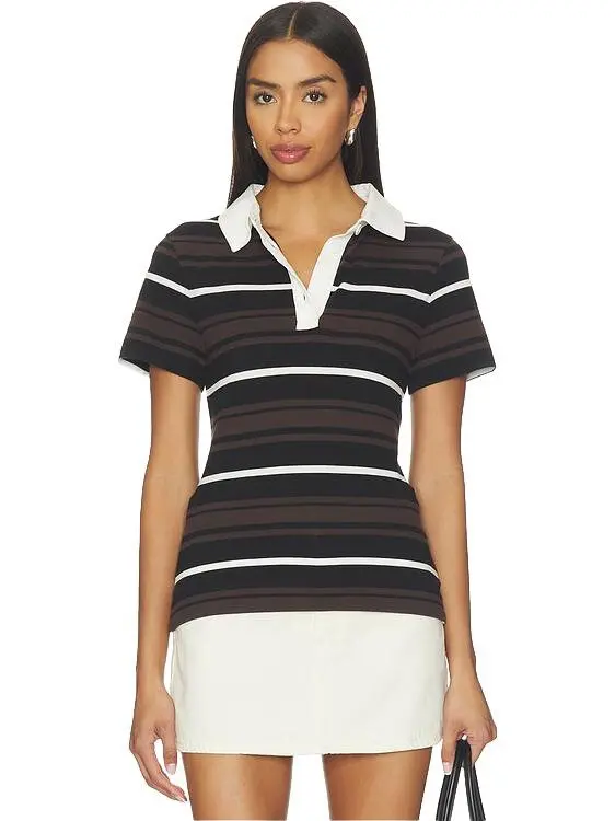 ALIGNE Maiden Stripe Polo - Black
