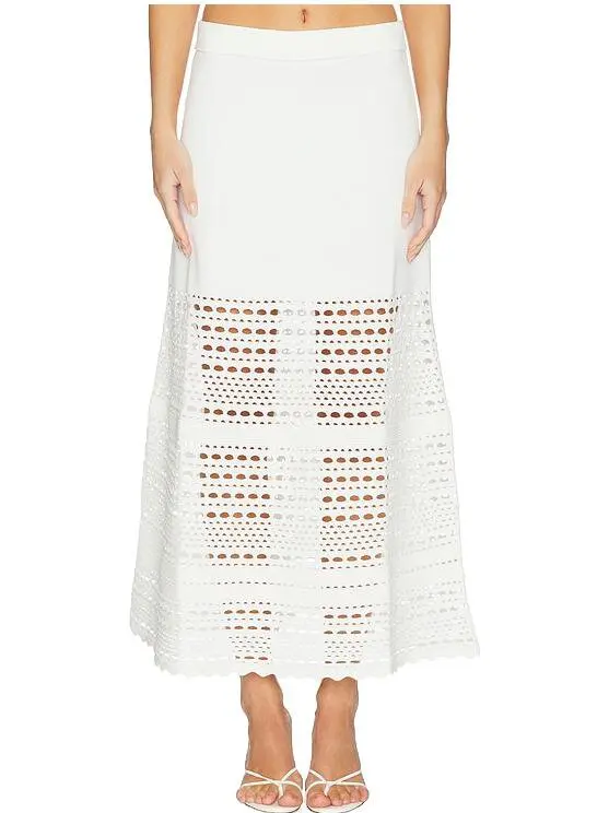 Simkhai Westly Open Stitch Knit Skirt In . Also - Ivory