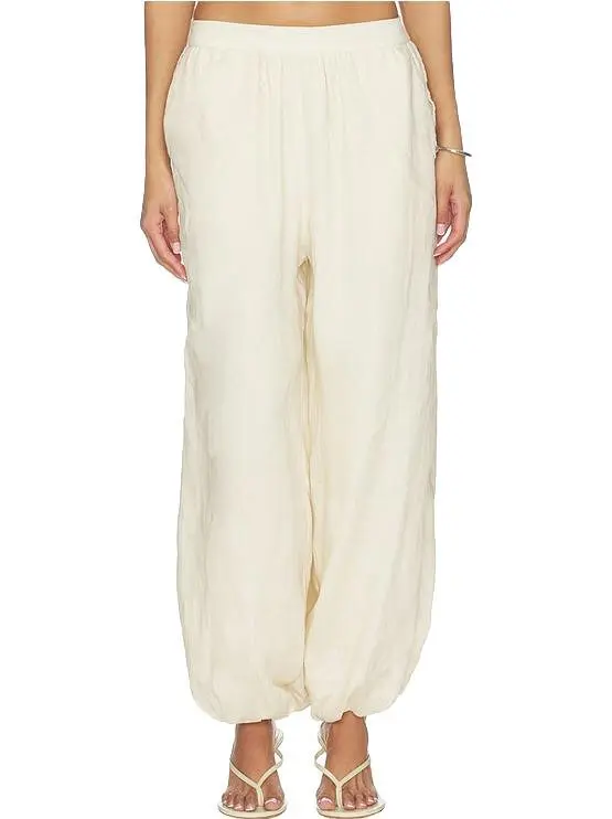 Simkhai Selah Linen Lace Balloon Pant In . Also - Beige