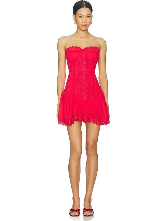 Charo Ruiz Ibiza Julisse Embroidered Dress - Red