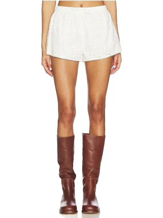 For Love & Lemons Eyelet Shorts - White