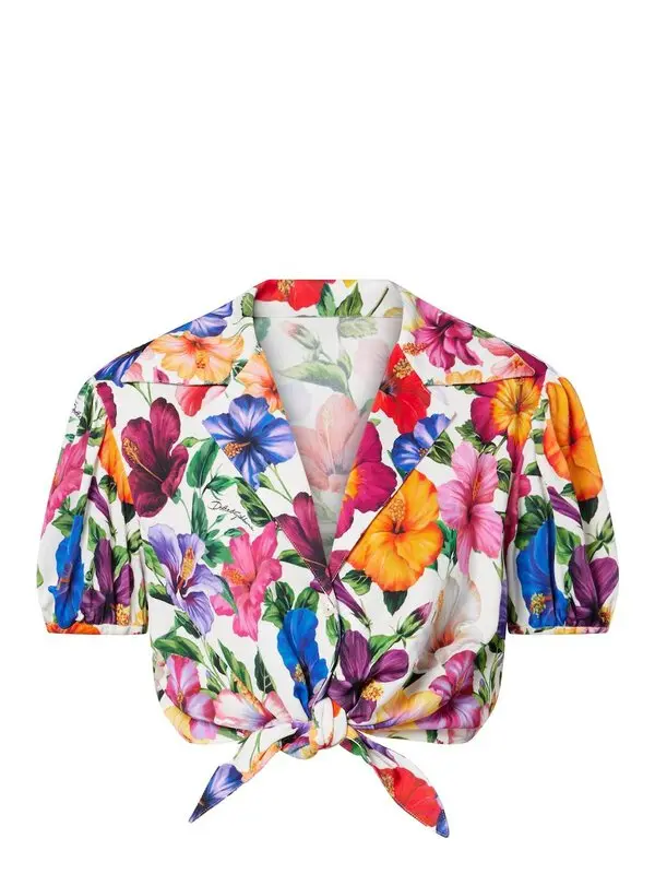Dolce & Gabbana Floral Print Cropped Top - Multicoloured