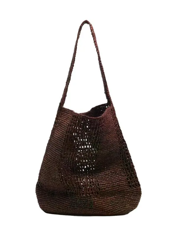 Bimba Y Lola Large Raffia Shoulder Bag - Brown