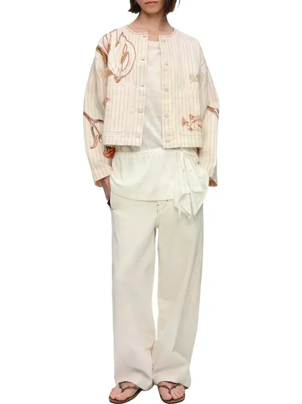 Bimba Y Lola Striped Printed Jacket - Neutrals