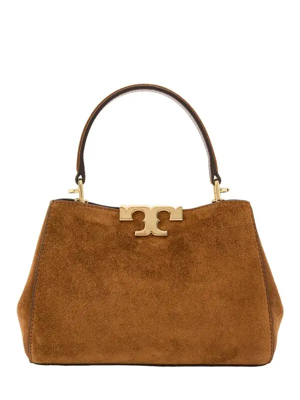 Tory Burch Eleanor Mini Suede Top Handle Bag - Caramel