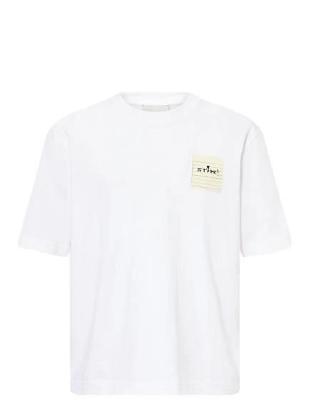 AMI Paris Post-it Je T'aime Cotton-jersey T-shirt - Blanc