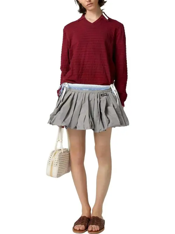 Miu Miu V-neck Cotton Sweater - Red