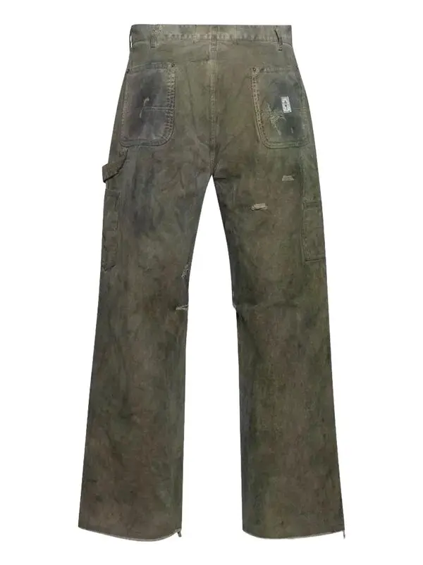 PALY Waxed-canvas Double-knee Trousers - Brown