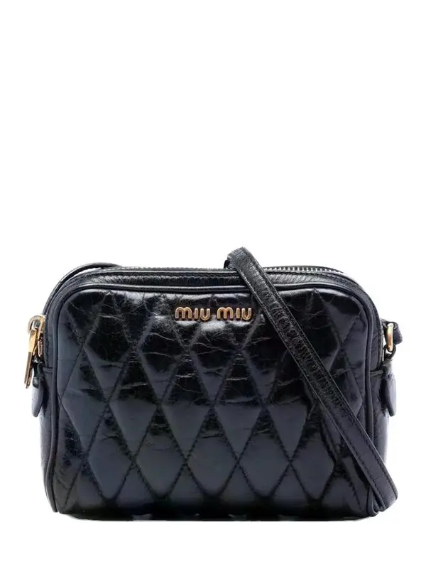 Miu Miu Matelassé Nappa Camera Crossbody Bag - Black