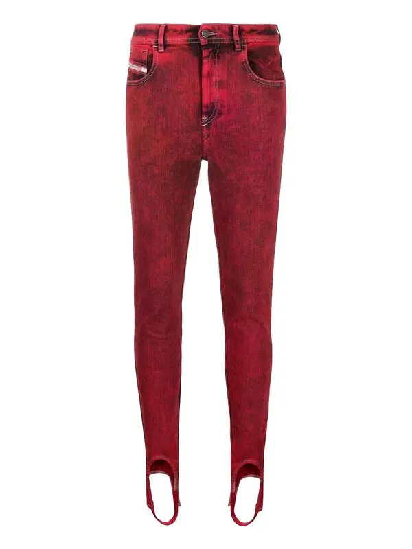DIESEL® Cl-d-slandy-g Skinny Jeans With Stirrup Cuffs - Red