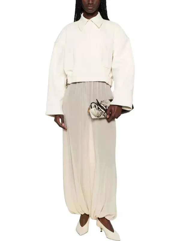 Sportmax Cropped Buckle-detail Jacket - Neutrals