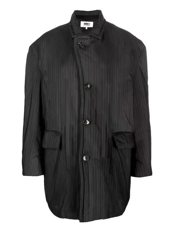 MAISON MARGIELA Pinstripe Button-fastening Jacket - Black