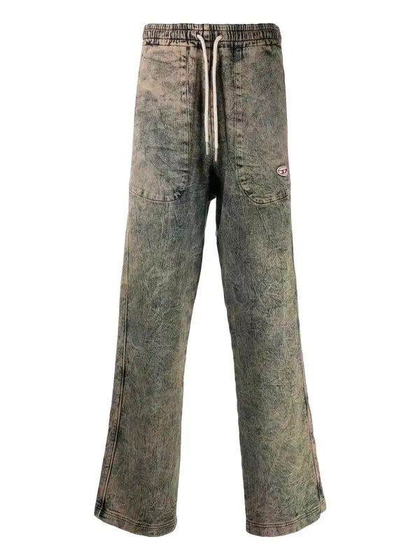 DIESEL® Acid Wash Straight-leg Trousers - Brown