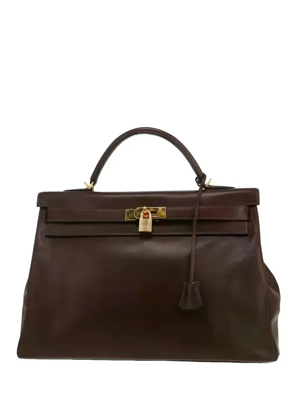 Hermès Kelly Box Leather Handbag - Brown
