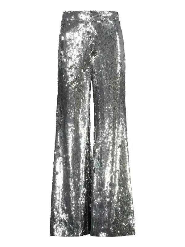 ELLERY Sequin Wide Leg Trousers - Silver