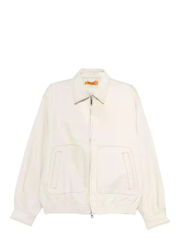 REPLAY Zip-up Jacket With Spread Collar - Neutrals